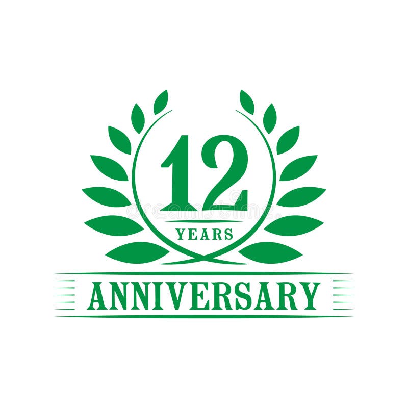 12 Years Anniversary Celebration Logo. 12th Anniversary Luxury Design ...