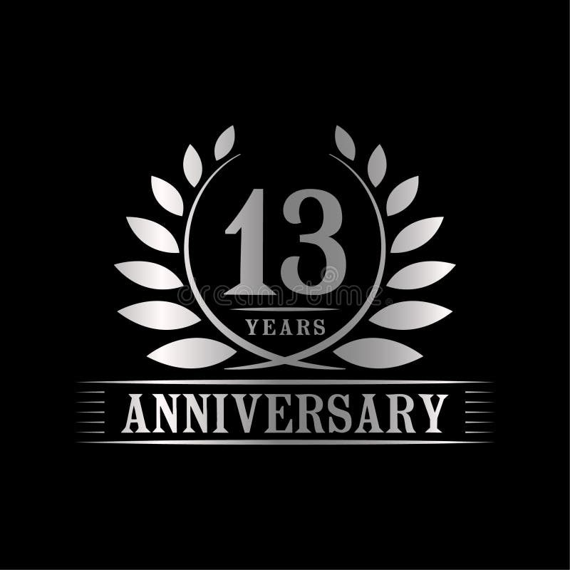 13 Years Anniversary Celebration Logo. 13th Anniversary Luxury Design ...