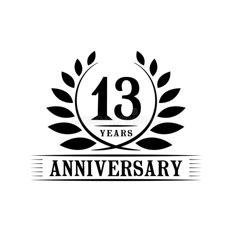 13 Years Anniversary Celebration Logo. 13th Anniversary Luxury Design ...