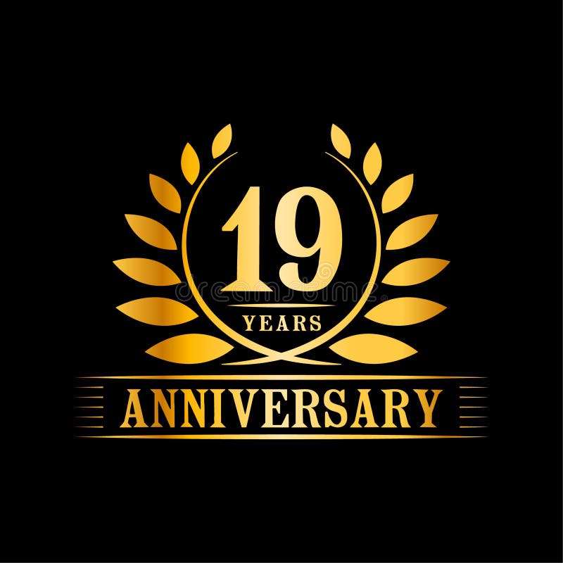 19 Years Anniversary Celebration Logo. 19th Anniversary Luxury Design ...