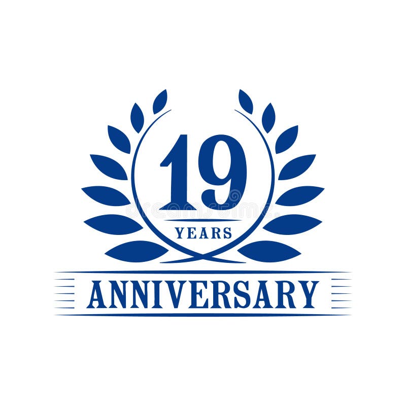 19 Years Anniversary Celebration Logo. 19th Anniversary Luxury Design ...