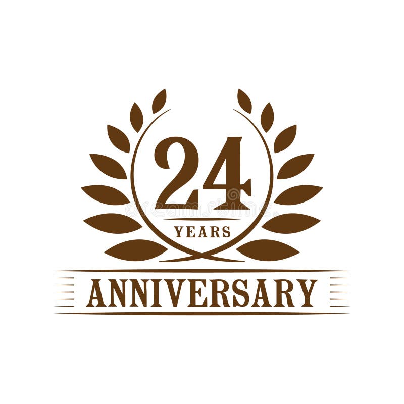 24 Years Anniversary Celebration Logo. 24th Anniversary Luxury Design ...