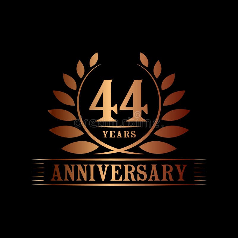 44 Years Anniversary Celebration Logo. 44th Anniversary Luxury Design ...