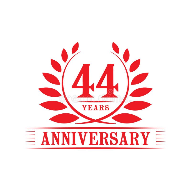 44 Years Anniversary Celebration Logo. 44th Anniversary Luxury Design ...