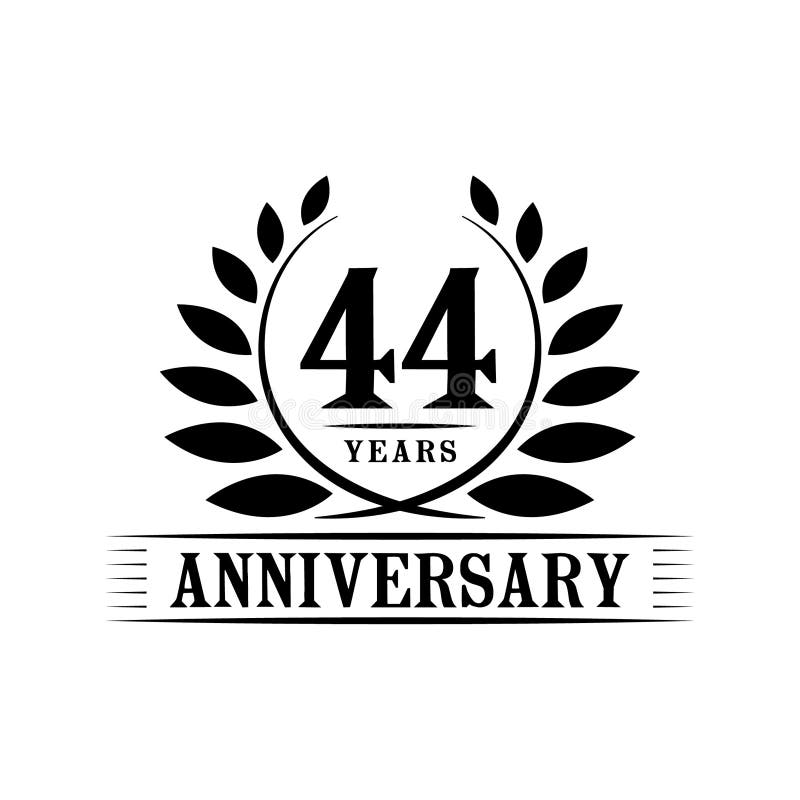 44 Years Anniversary Celebration Logo. 44th Anniversary Luxury Design ...