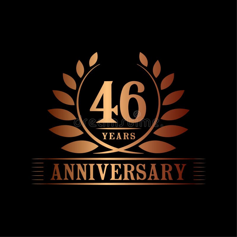46 Years Anniversary Celebration Logo. 46th Anniversary Luxury Design ...