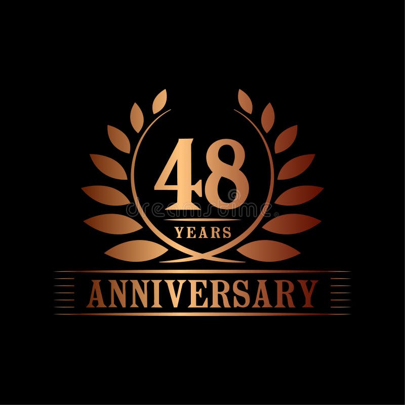 48 Years Anniversary Celebration Logo. 48th Anniversary Luxury Design ...