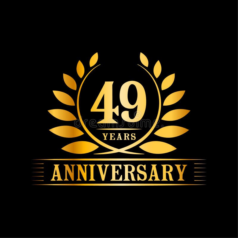 Logo 49th Anniversary Celebration Isolated in Red Hexagon Shape and Red ...