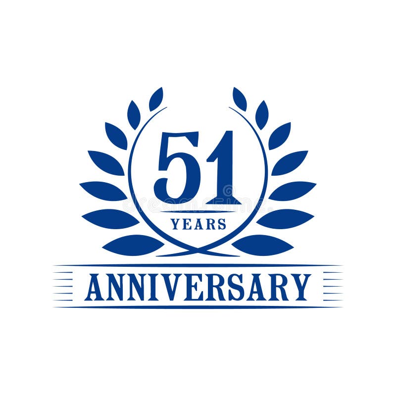 51 Years Anniversary Celebration Logo. 51st Anniversary Luxury Design ...