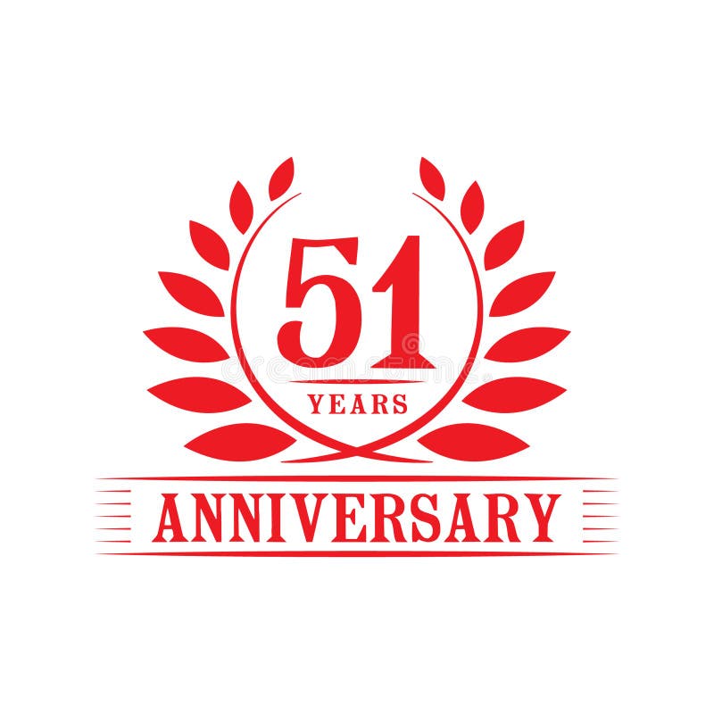 51 Years Anniversary Celebration Logo. 51st Anniversary Luxury Design ...