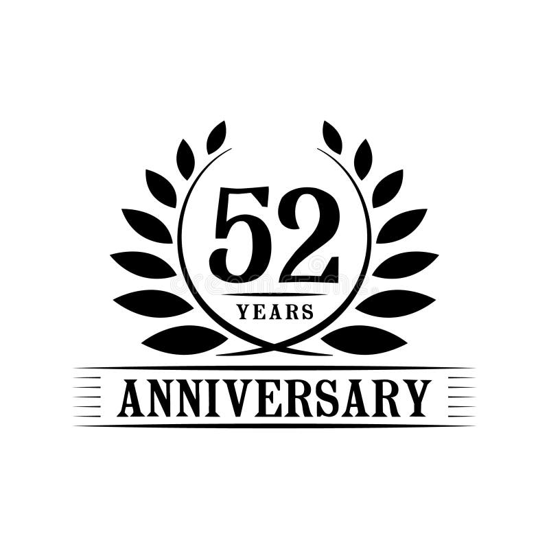52 Years Anniversary Celebration Logo. 52nd Anniversary Luxury Design ...