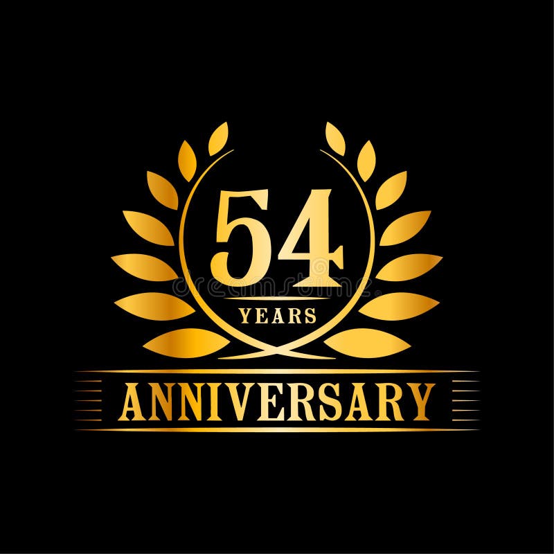 54 Years Anniversary Celebration Logo. 54th Anniversary Luxury Design ...