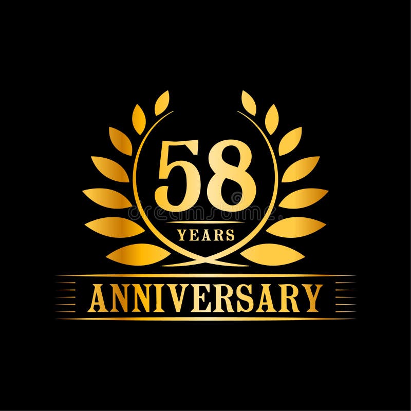58 Years Anniversary Celebration Logo. 58th Anniversary Luxury Design ...
