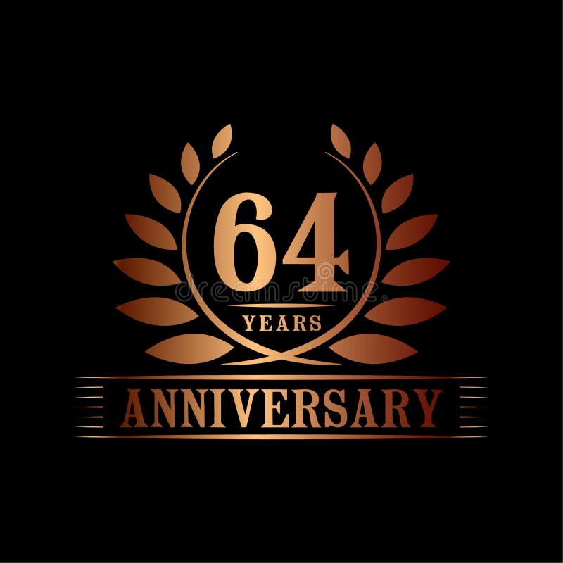 Luxury 64th Birthday Logo, 64 Years Celebration Stock Vector ...