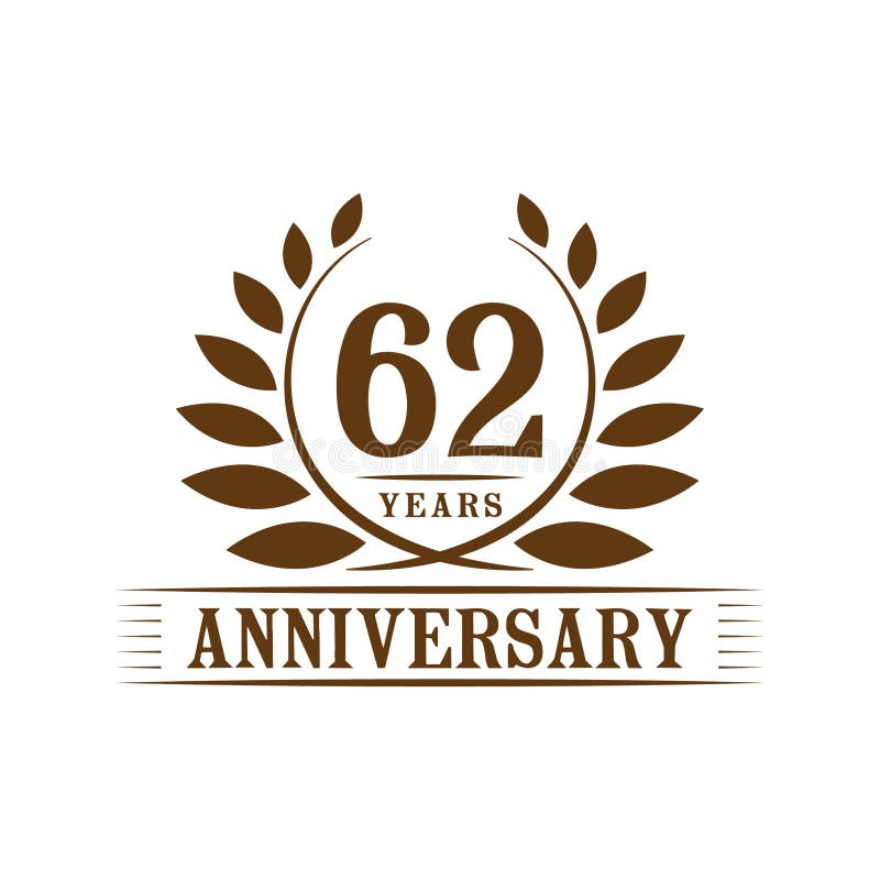 62 Years Anniversary Celebration Logo. 62nd Anniversary Luxury Design ...