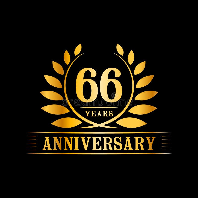 66 Years Anniversary Celebration Logo. 66th Anniversary Luxury Design ...