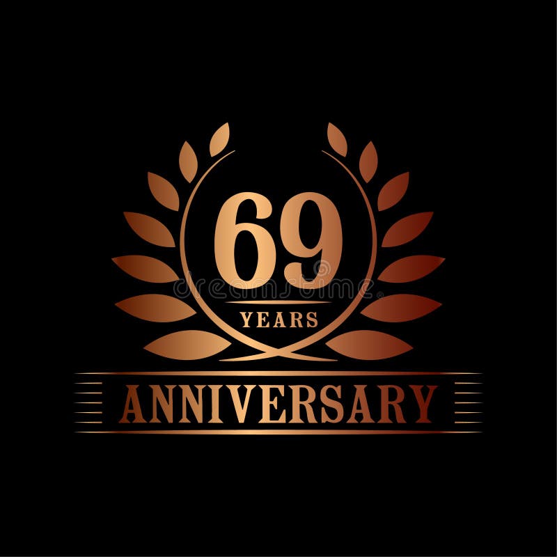 69 Years Anniversary Celebration Logo. 69th Anniversary Luxury Design ...