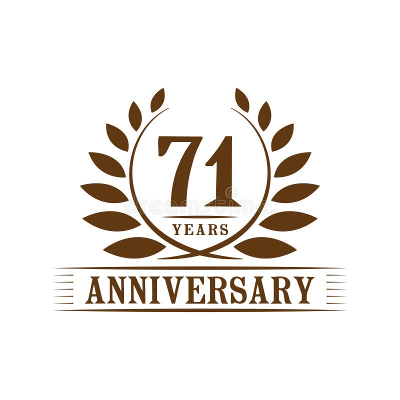 71 Years Anniversary Celebration Logo. 71st Anniversary Luxury Design ...