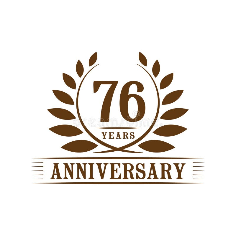 76 Years Anniversary Celebration Logo. 76th Anniversary Luxury Design ...