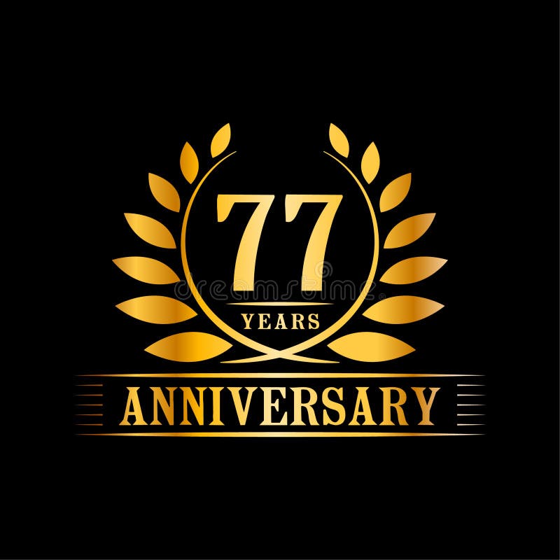 77 Years Anniversary Celebration Logo. 77th Anniversary Luxury Design ...