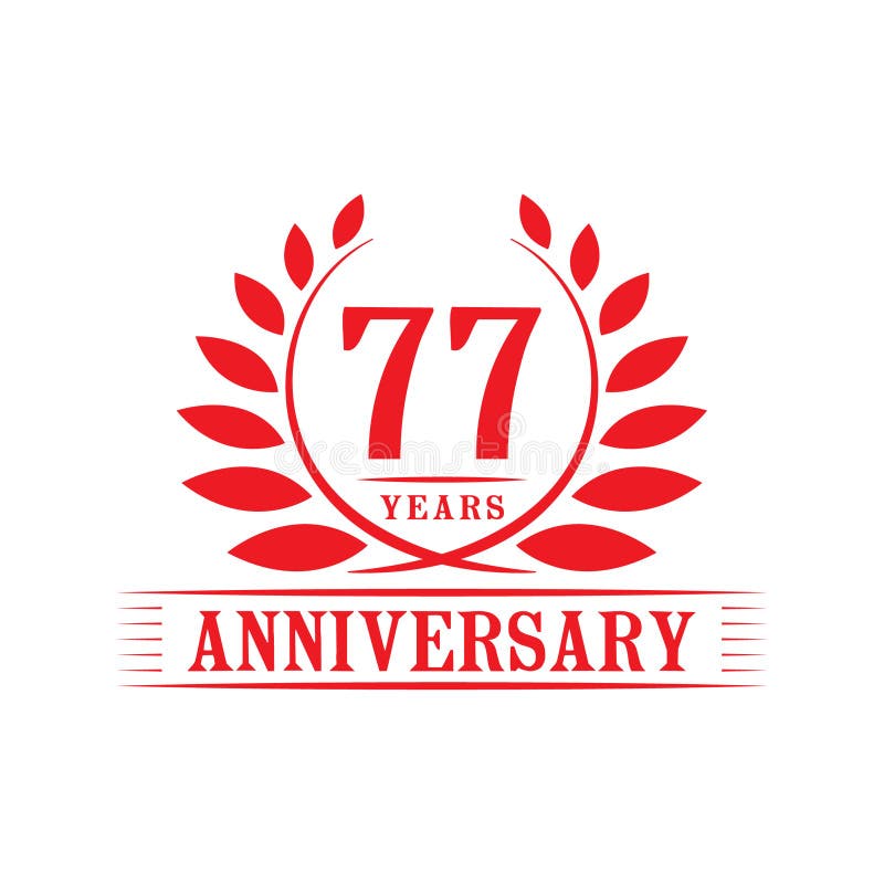 77 Years Anniversary Celebration Logo. 77th Anniversary Luxury Design ...