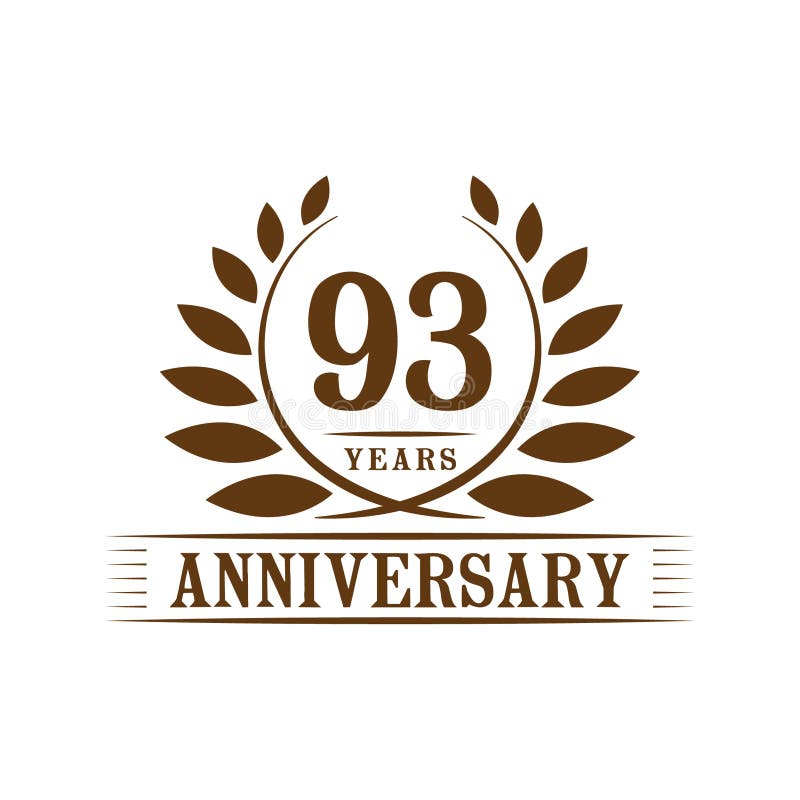 93 Years Anniversary Celebration Logo. 93rd Anniversary Luxury Design ...
