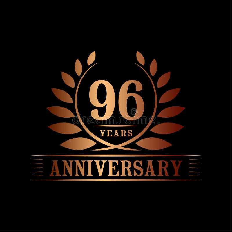 96 Years Anniversary Celebration Logo. 96th Anniversary Luxury Design ...