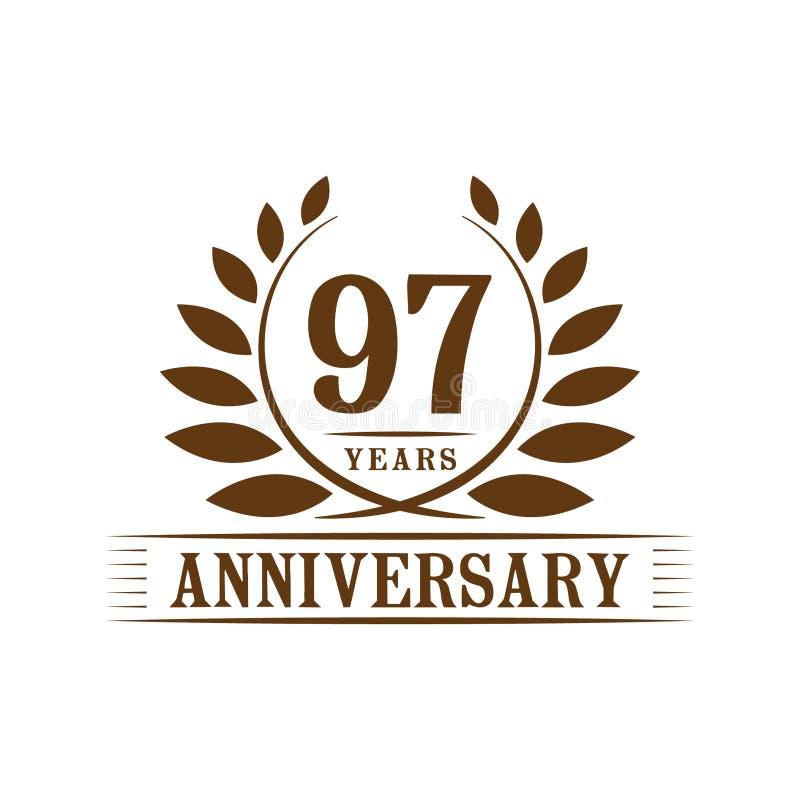 97 Years Anniversary Celebration Logo. 97th Anniversary Luxury Design ...