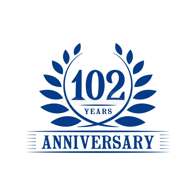 102 Years Anniversary Celebration Logo. 102nd Anniversary Luxury Design ...