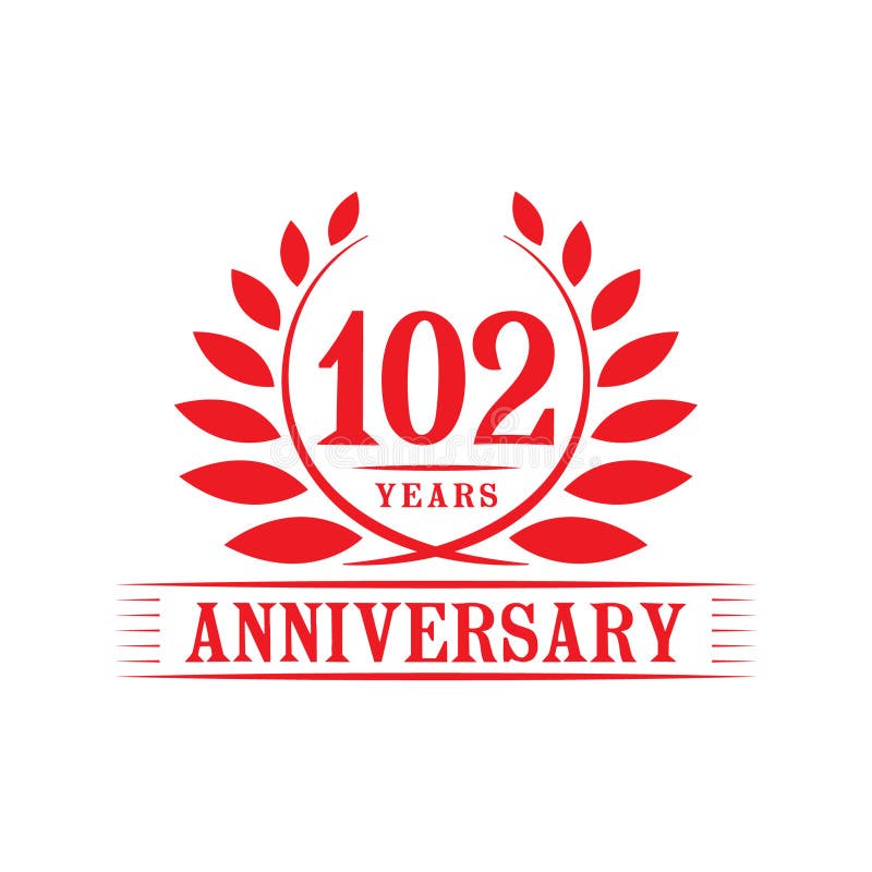 102 Years Anniversary Celebration Logo. 102nd Anniversary Luxury Design ...