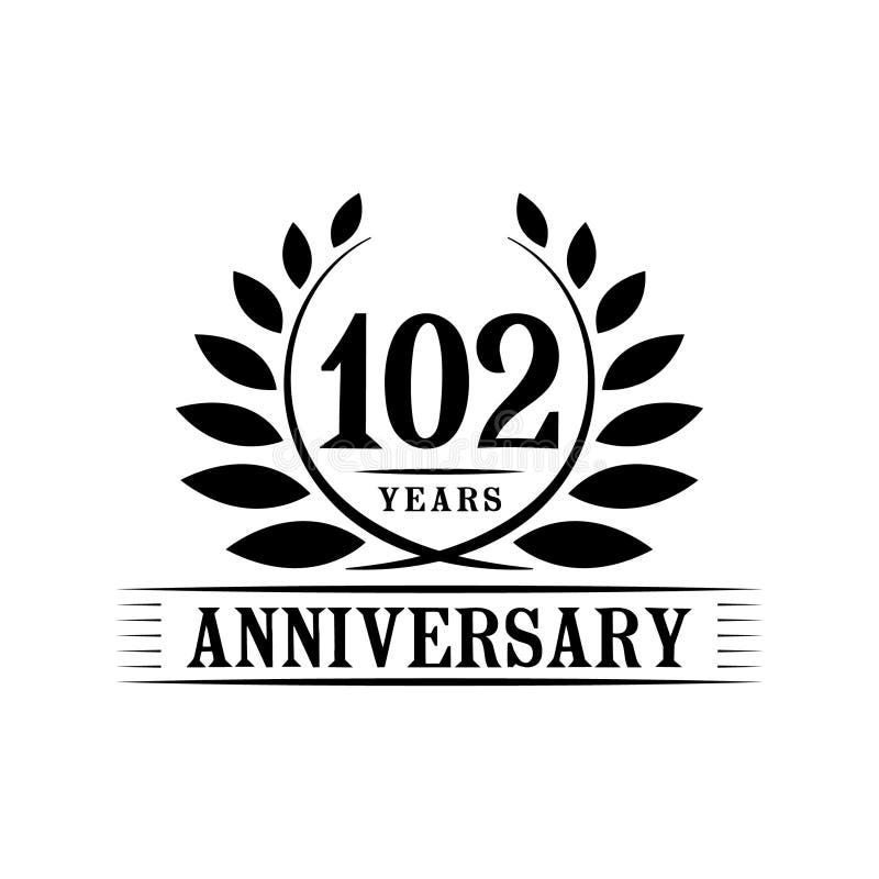 102 Years Anniversary Celebration Logo. 102nd Anniversary Luxury Design ...