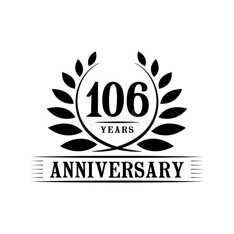 106 Years Anniversary Celebration Logo. 106th Anniversary Luxury Design ...