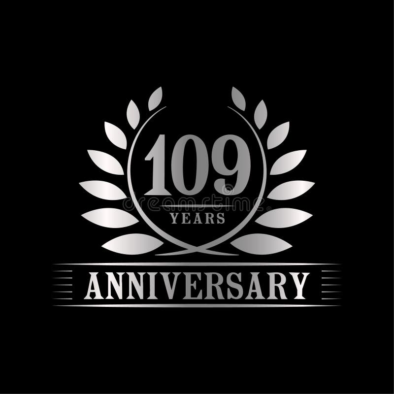 109 Years Anniversary Celebration Logo. 109th Anniversary Luxury Design ...
