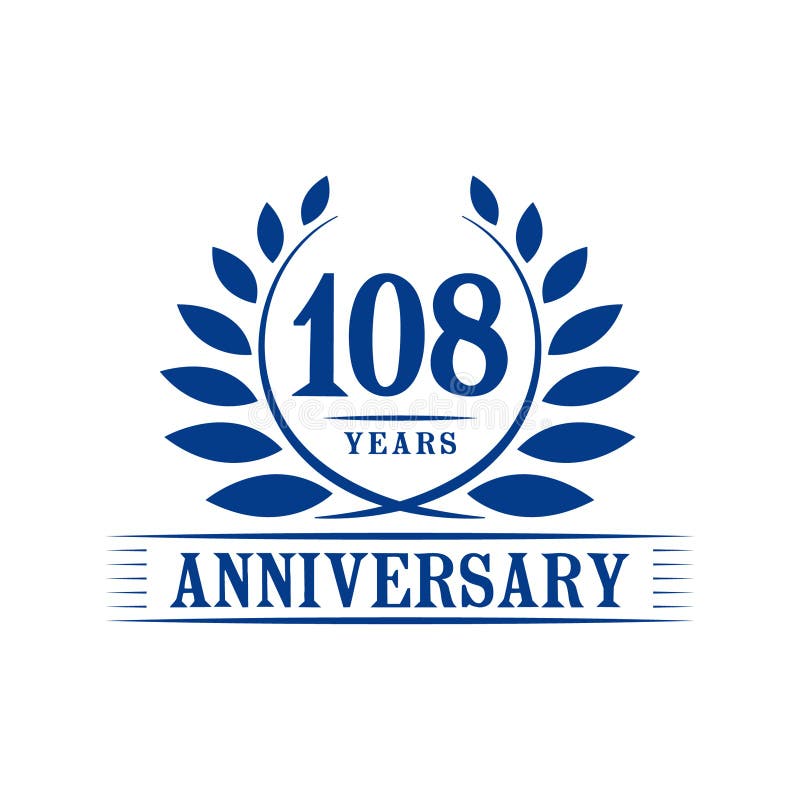 108 Years Anniversary Celebration Logo. 108th Anniversary Luxury Design ...