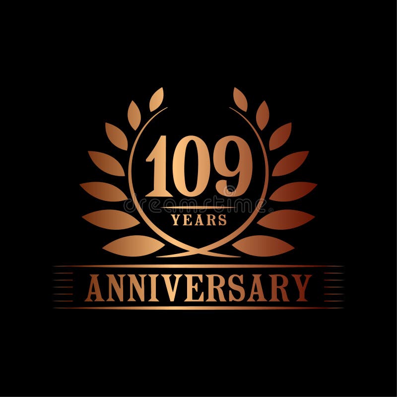 109 Years Anniversary Celebration Logo. 109th Anniversary Luxury Design ...