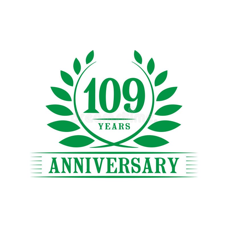109 Years Anniversary Celebration Logo. 109th Anniversary Luxury Design ...