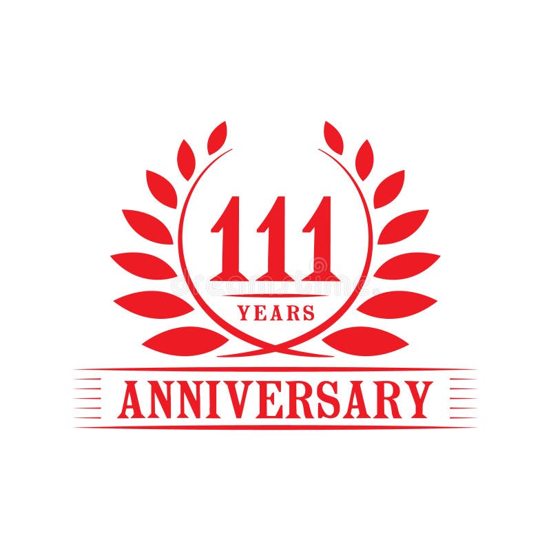 111 Years Anniversary Celebration Logo. 111st Anniversary Luxury Design ...