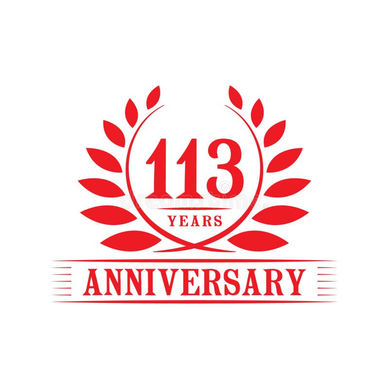 113 Years Anniversary Celebration Logo. 113rd Anniversary Luxury Design ...