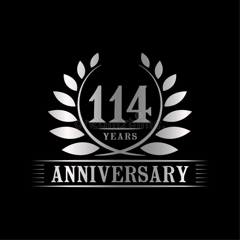114 Years Anniversary Celebration Logo. 114th Anniversary Luxury Design ...