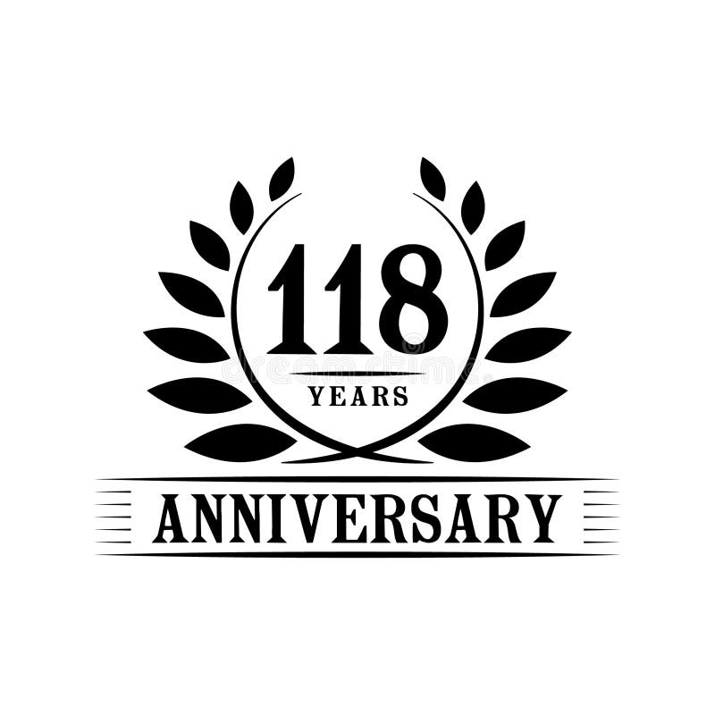 118 Years Anniversary Celebration Logo. 118th Anniversary Luxury Design ...