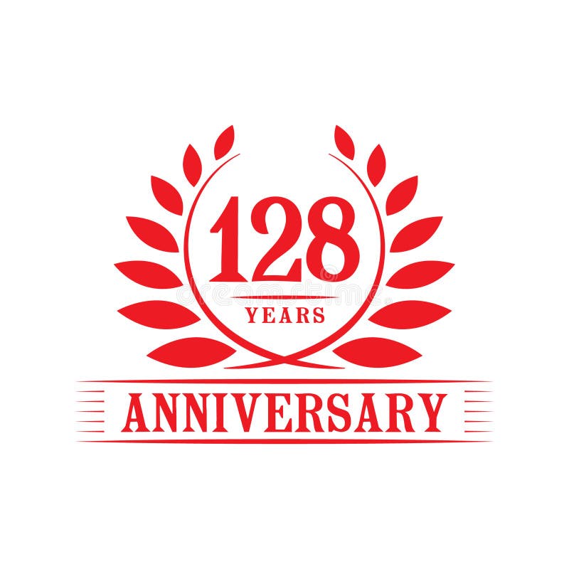 128 Years Anniversary Celebration Logo. 128th Anniversary Luxury Design ...
