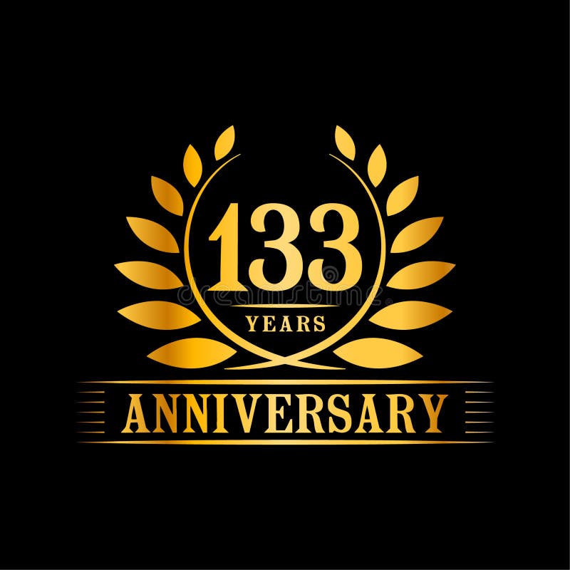 133 Years Anniversary Celebration Logo. 133rd Anniversary Luxury Design ...