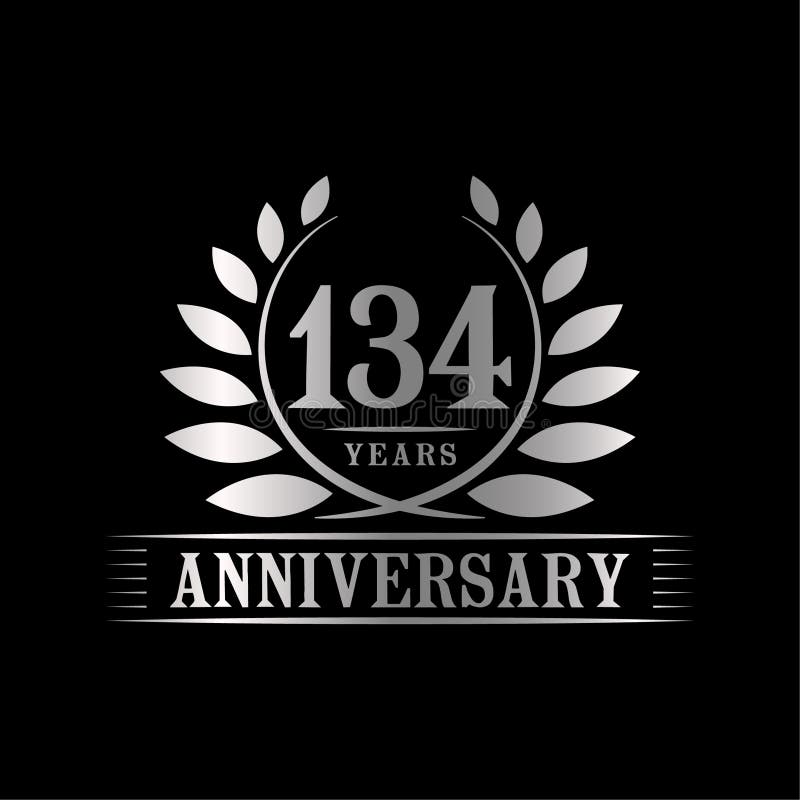 134 Years Anniversary Celebration Logo. 134th Anniversary Luxury Design ...