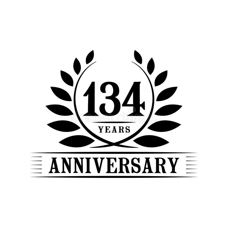 134 Years Anniversary Celebration Logo. 134th Anniversary Luxury Design ...