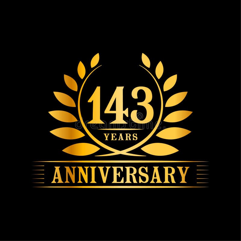 143 Years Anniversary Celebration Logo. 143rd Anniversary Luxury Design ...