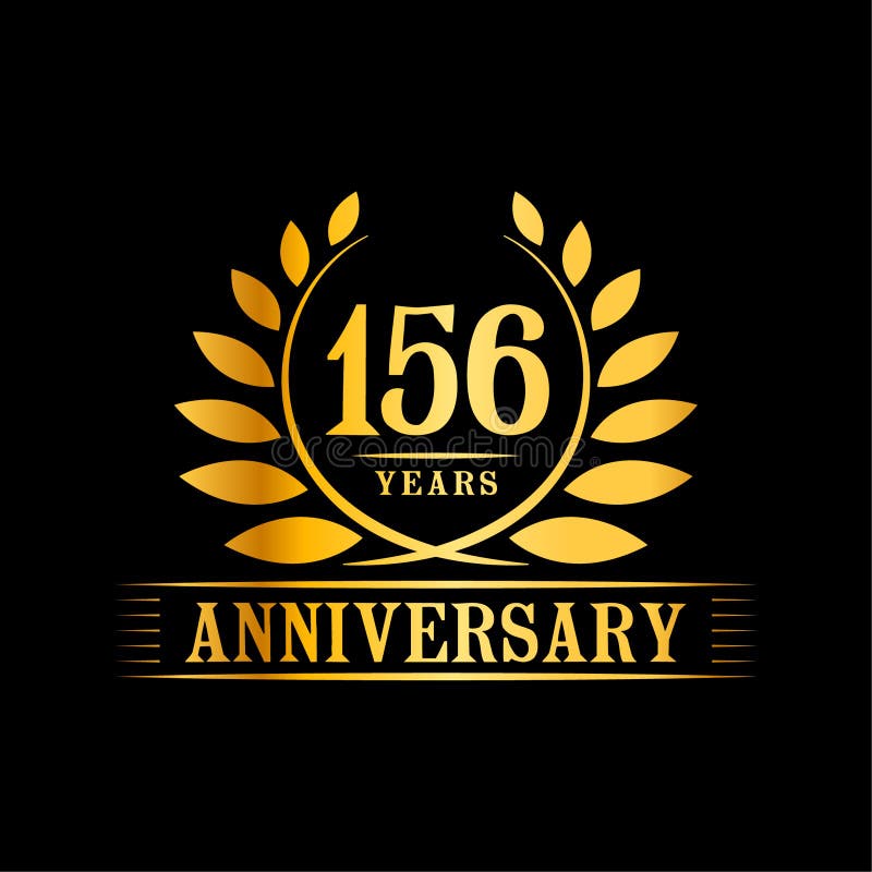 156 Years Anniversary Celebration Logo. 156th Anniversary Luxury Design ...