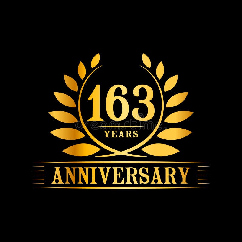 163 Years Anniversary Celebration Logo. 163rd Anniversary Luxury Design ...