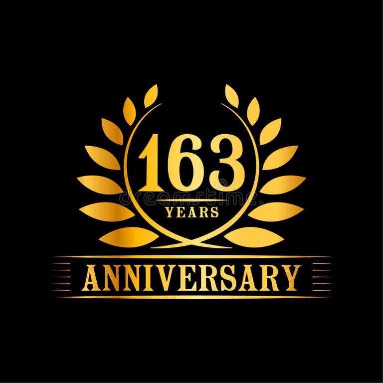163 Years Anniversary Celebration Logo. 163rd Anniversary Luxury Design ...