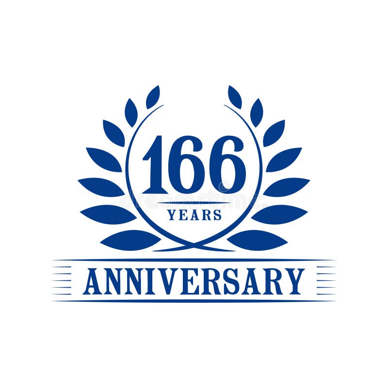 166 Years Anniversary Celebration Logo. 166th Anniversary Luxury Design ...