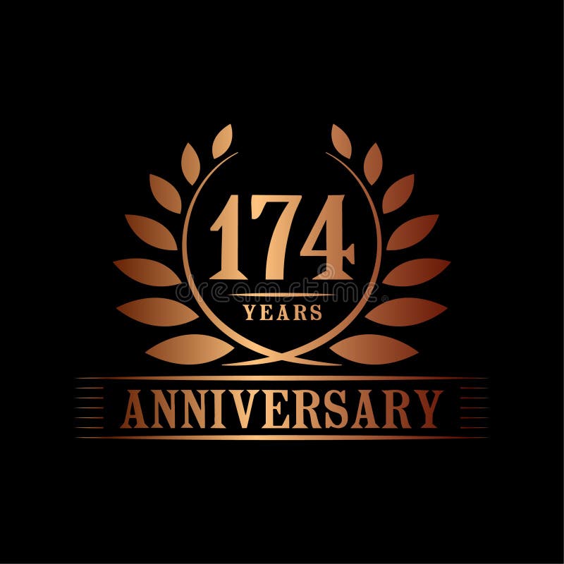 174 Years Anniversary Celebration Logo. 174th Anniversary Luxury Design ...
